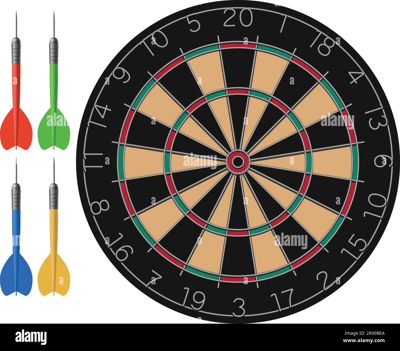 Layered vector illustration of Dart and Dartboard Stock Vector Image ...