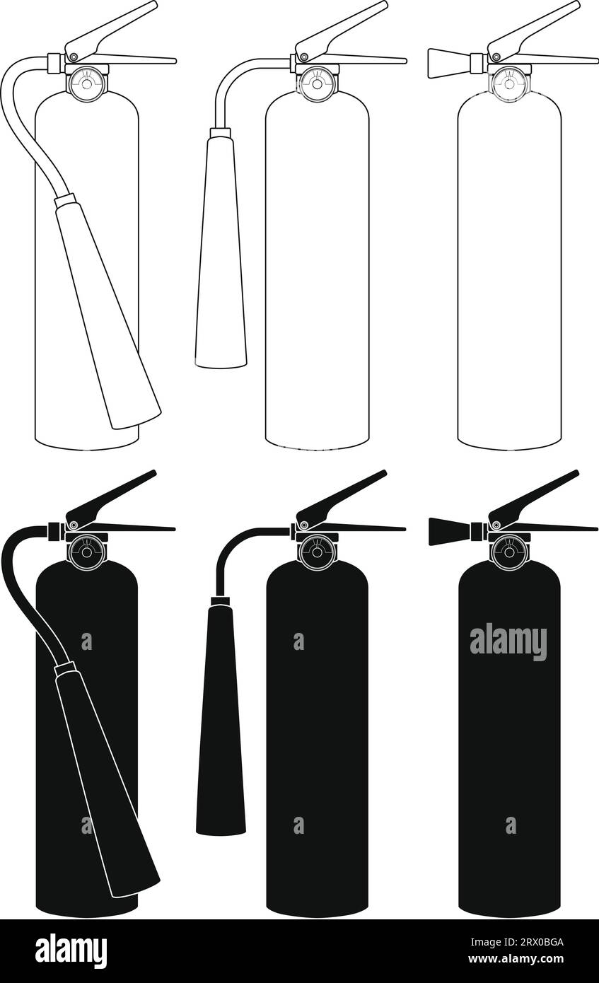Layered editable vector illustration outline of fire extinguisher Stock ...