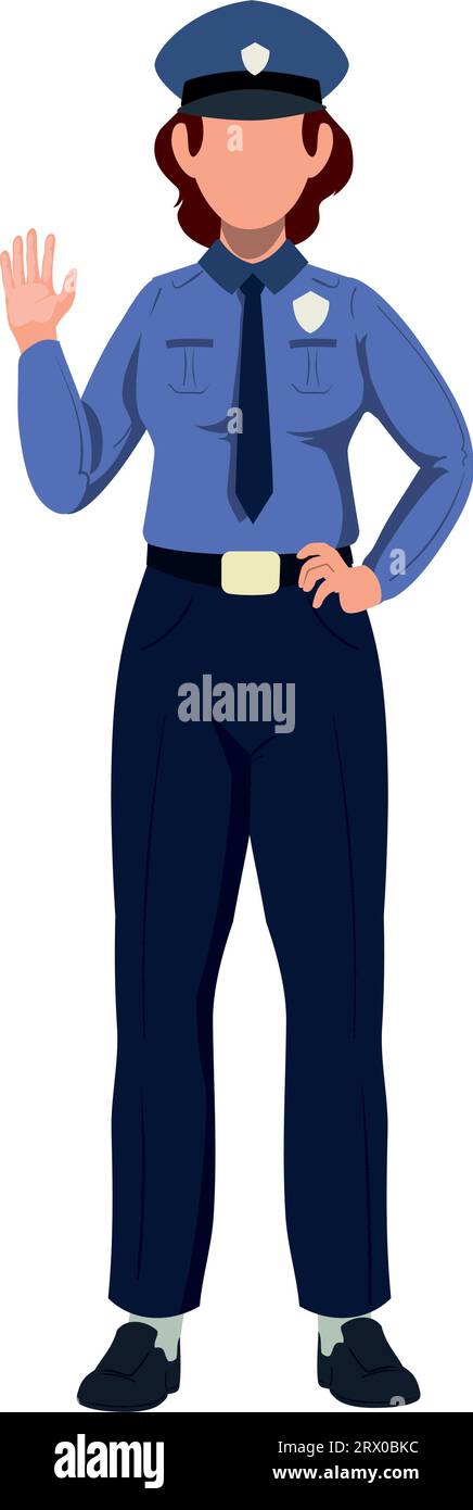 police standing front view Stock Vector Image & Art - Alamy