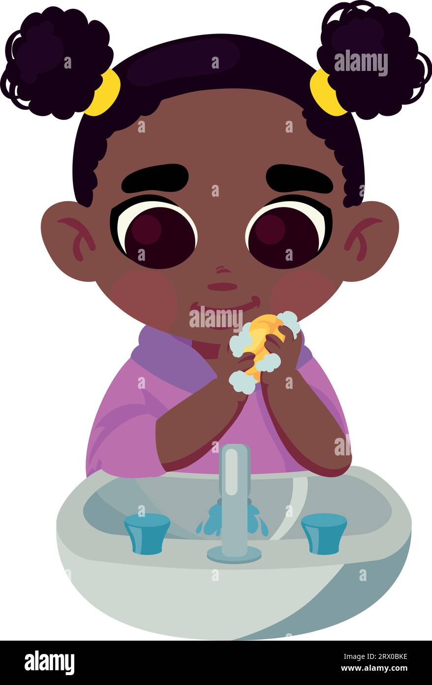kid washing hands happy Stock Vector Image & Art - Alamy