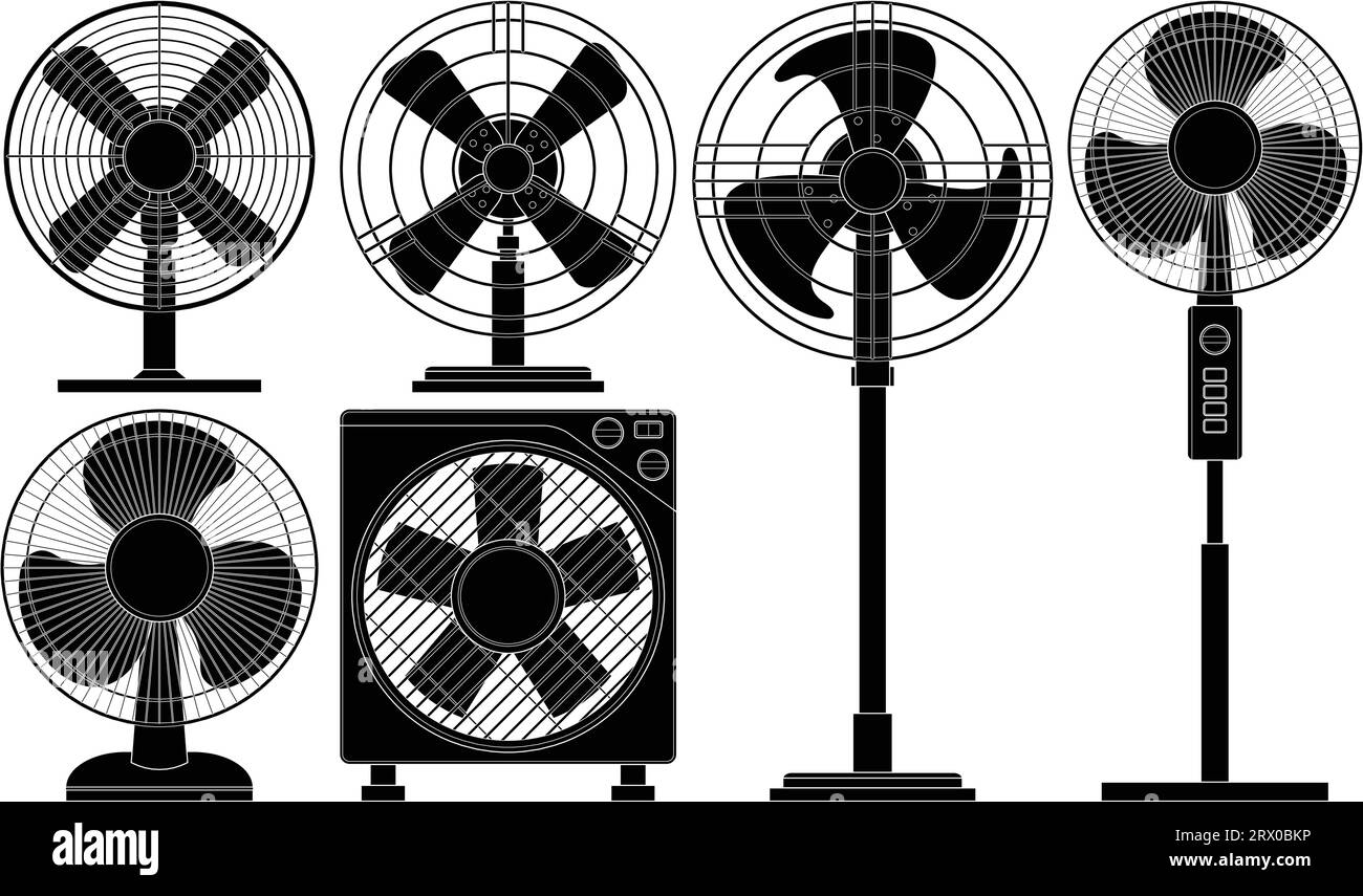 Layered vector illustration of collected Electric Fans Stock Vector ...