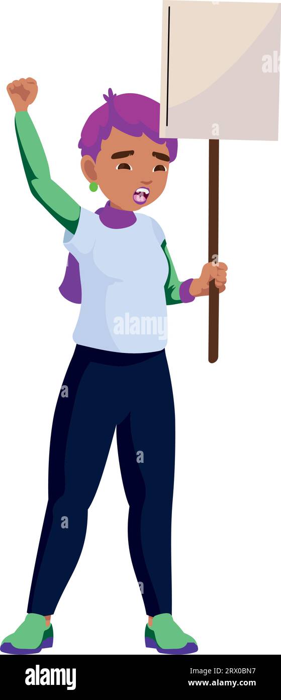 Activist woman raised arm Stock Vector Images - Alamy