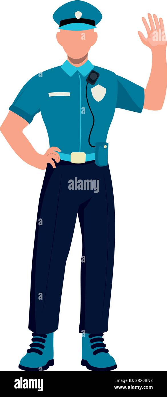 police standing waving hand Stock Vector Image & Art - Alamy