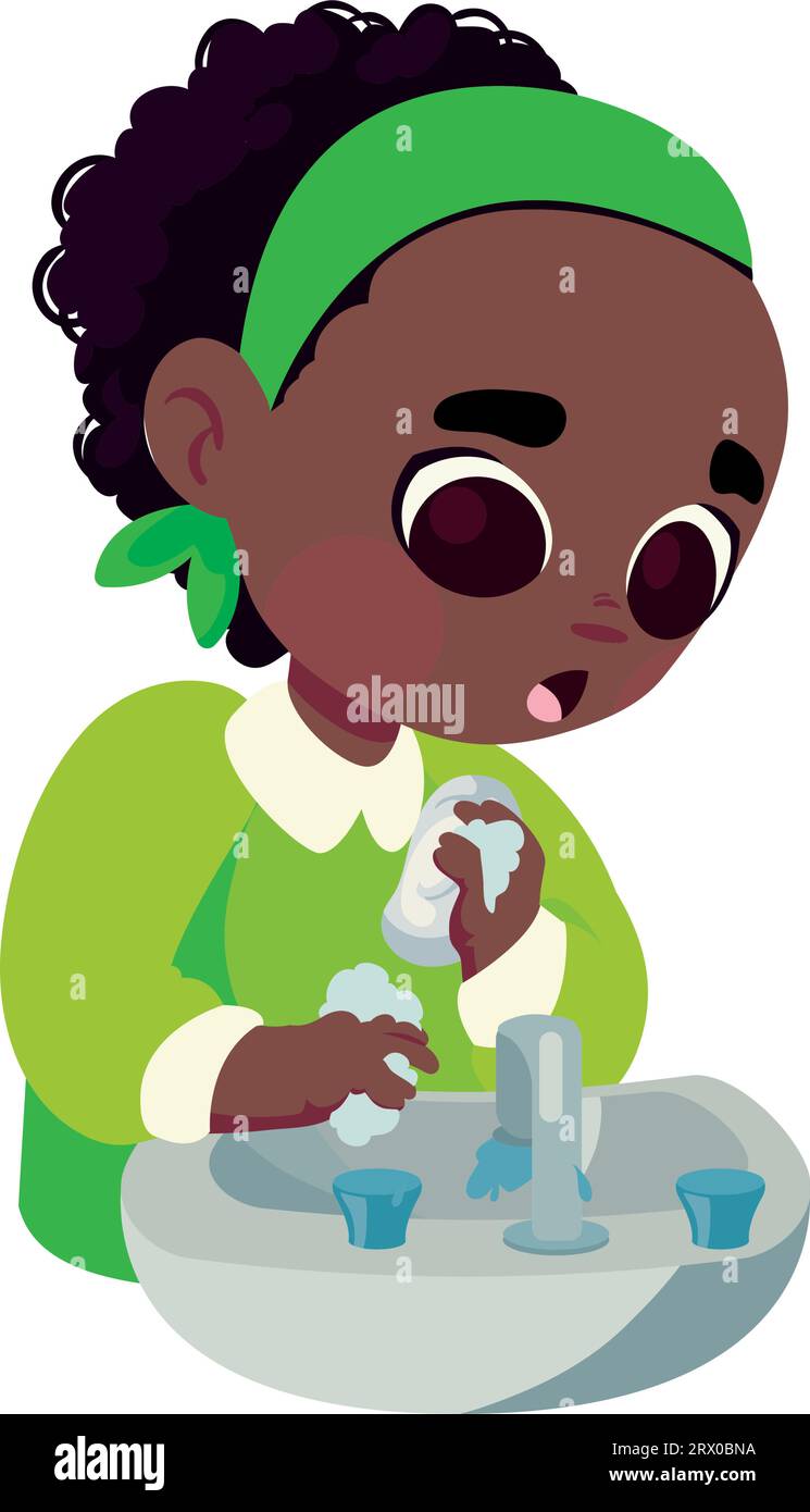 kid washing hands illustration Stock Vector Image & Art - Alamy