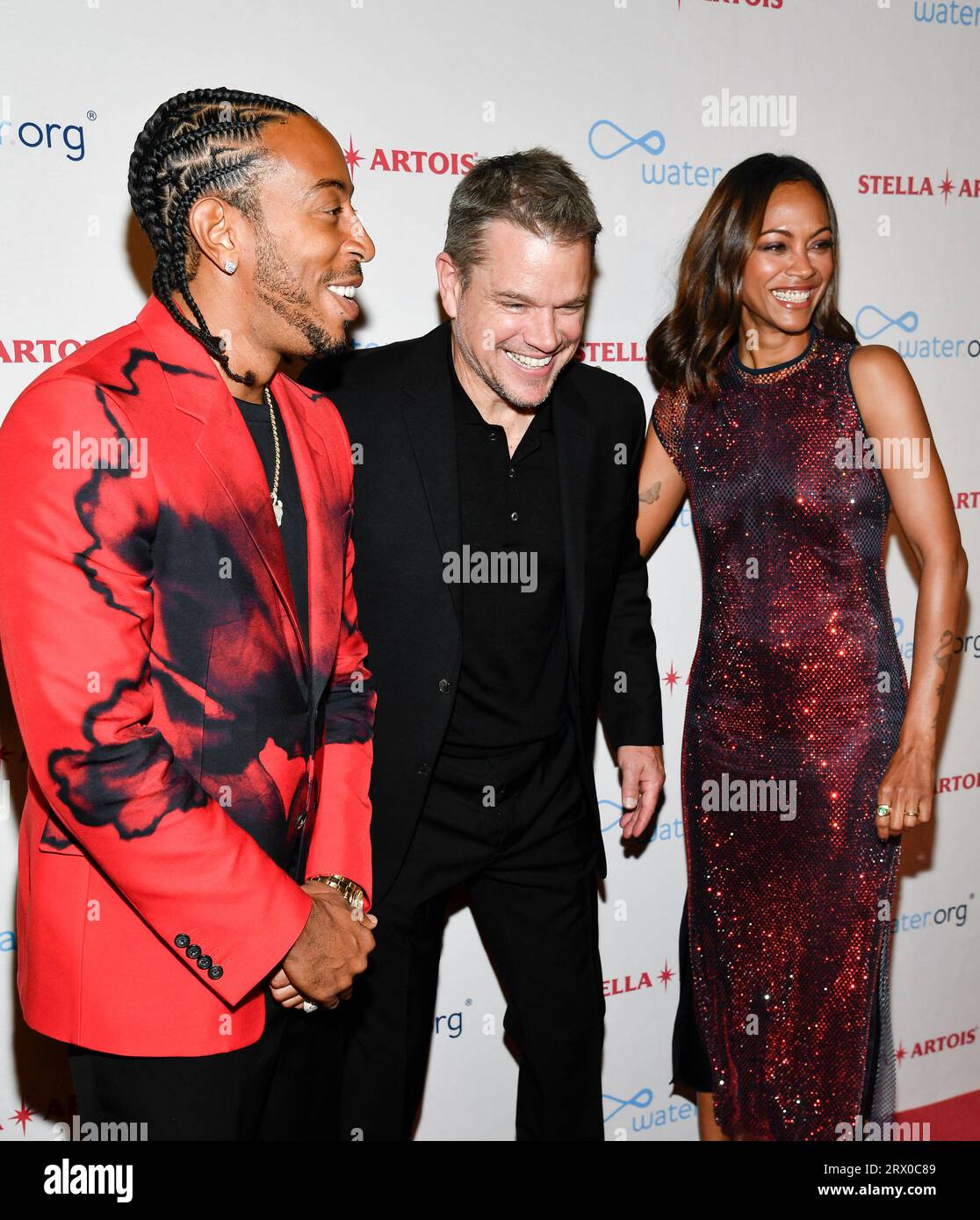 Ludacris, left, Matt Damon and Zoe Saldana attend The World's Most ...
