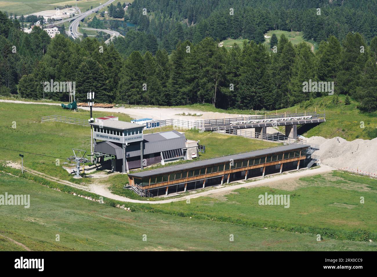 Switzerland, St.Moritz - June 6, 2023: The ski area near St Moritz in ...