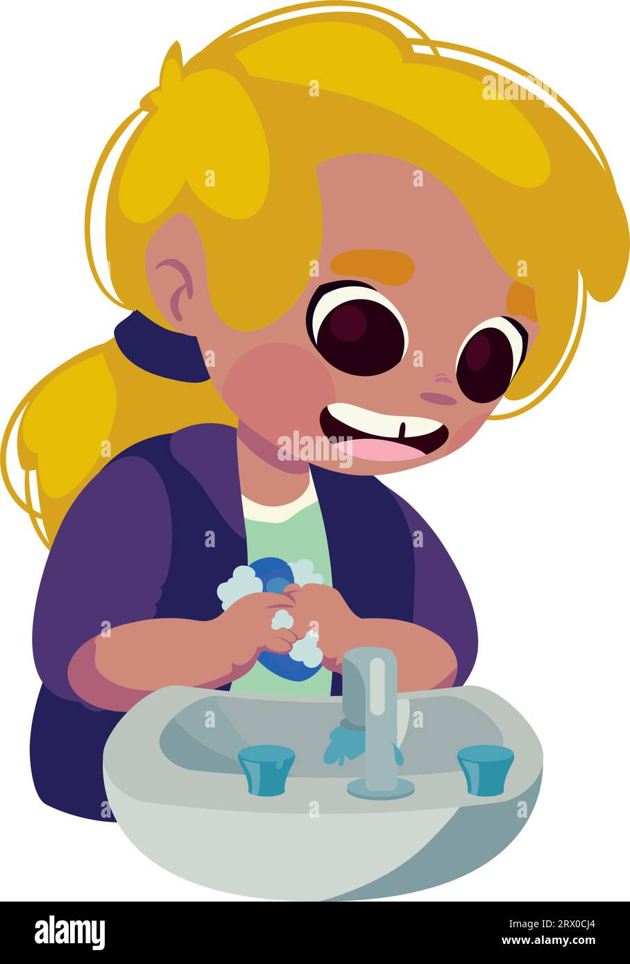 kid washing hands isolated icon Stock Vector Image & Art - Alamy