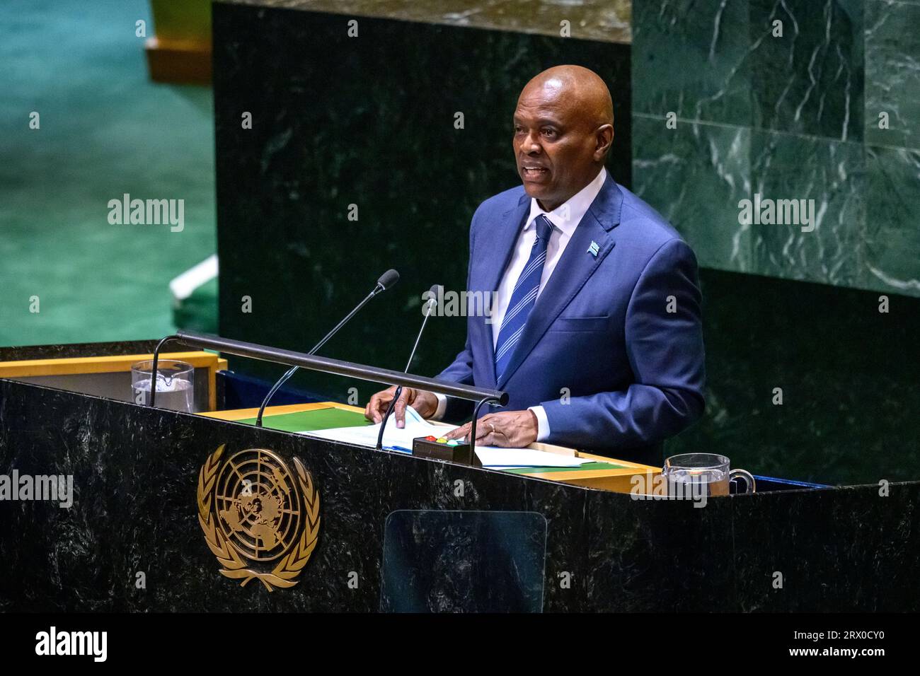 New York, USA, 20th September 2023. Botswana's President Mokgweetsi ...