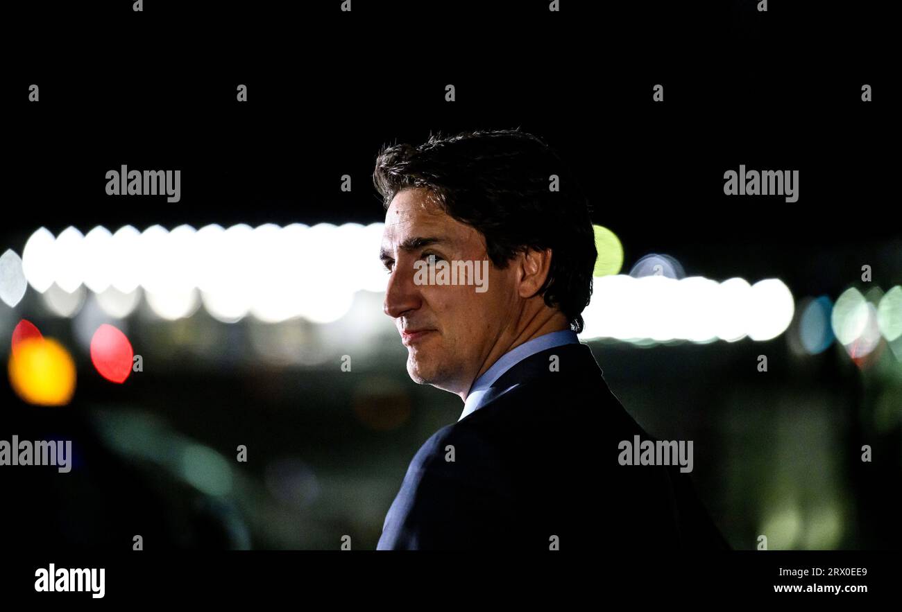 Ottawa, Can. 21st Sep, 2023. Prime Minister Justin Trudeau watches as ...