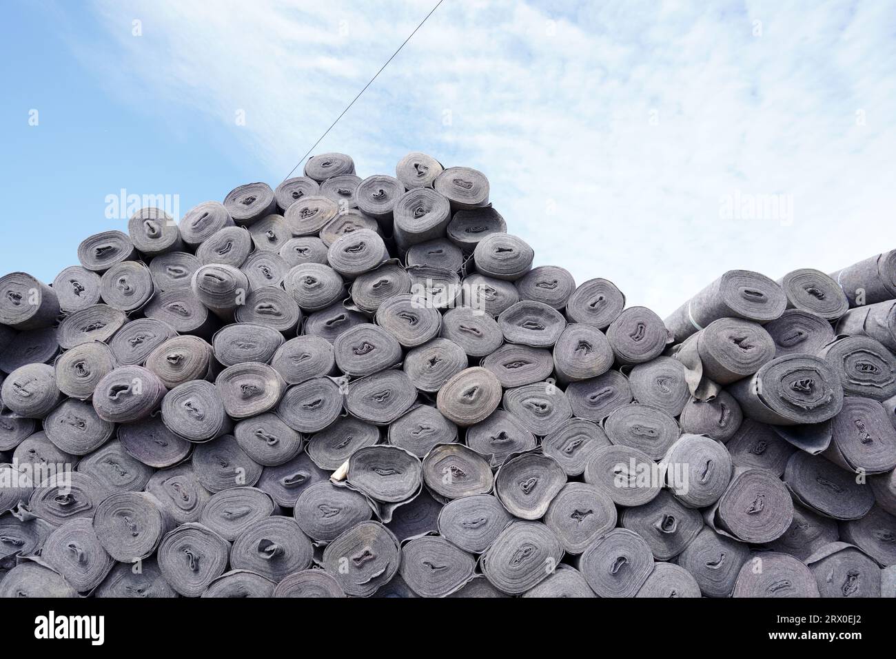 Stacking of raw materials for cotton quilt production in the greenhouse ...