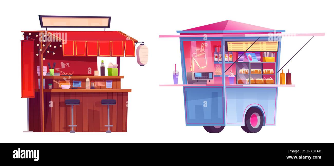 Korean snack stand Stock Vector Images - Alamy