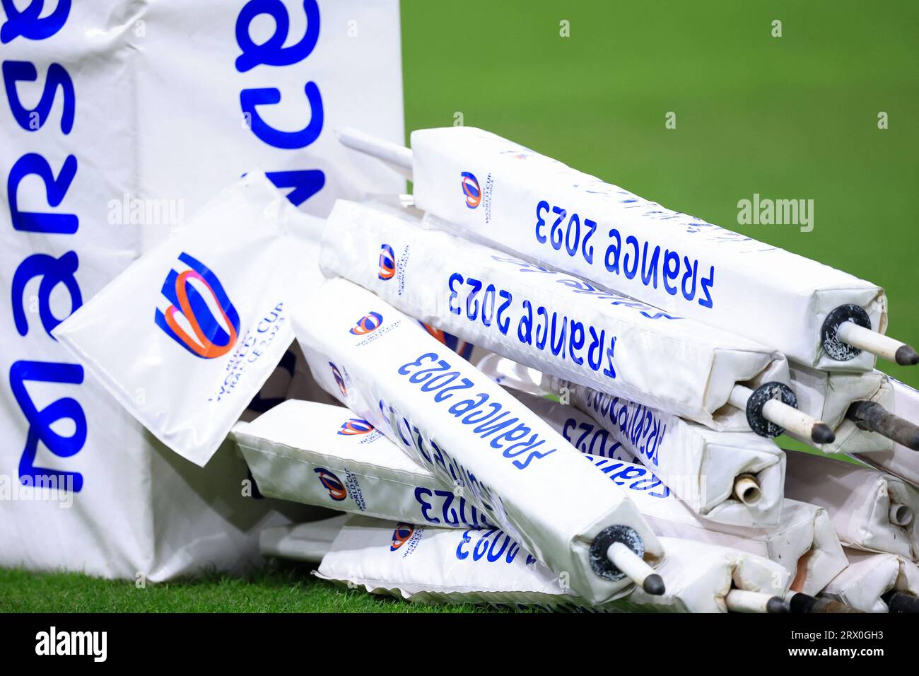 Illustration of touch flag during the Rugby World Cup match between ...
