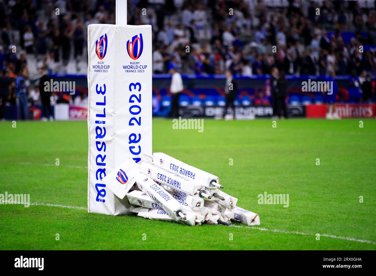 Illustration of touch flag during the Rugby World Cup match between ...