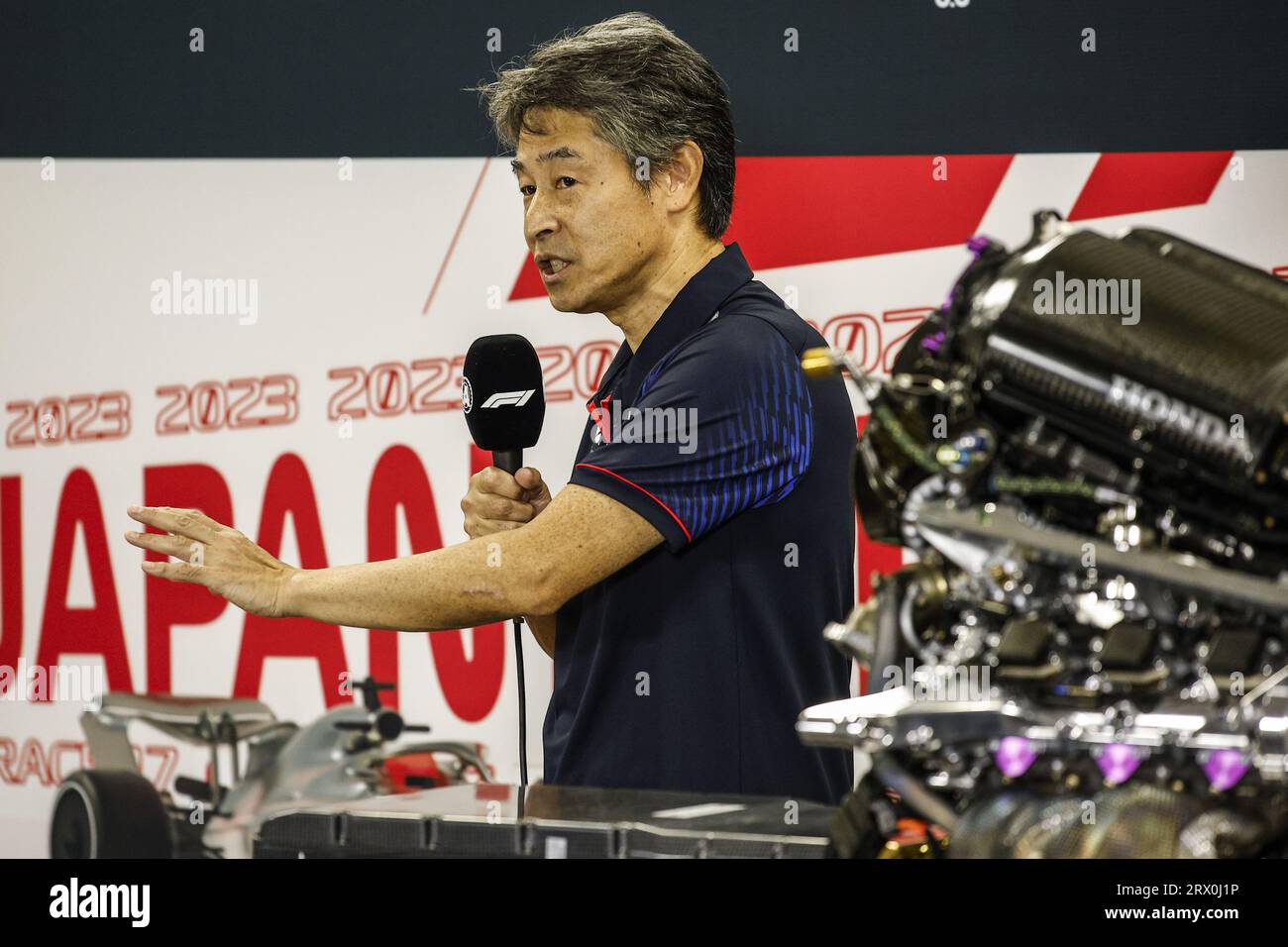 Japan. 22/09/2023. , Tetsushi Kakuda, F1 Project Leader, HRC at Honda HRC engine Power Unit ...