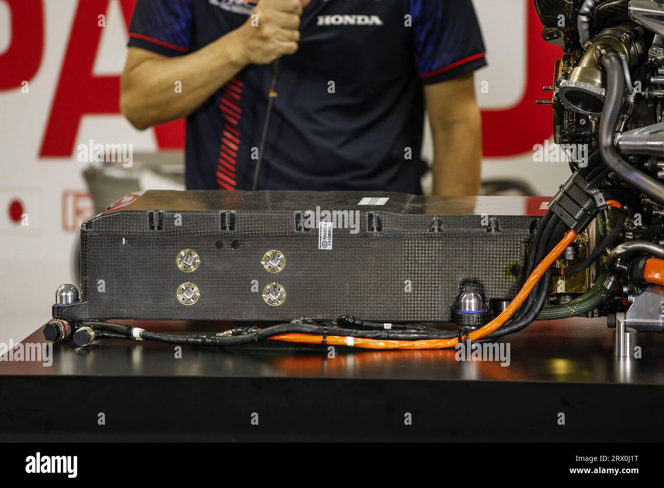 Japan. 22/09/2023. , Honda HRC engine Power Unit Presentation mechanical deteail during the 2023 ...