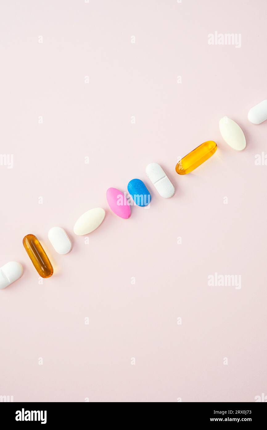 Some various pills, vitamin capsules layout Stock Photo - Alamy