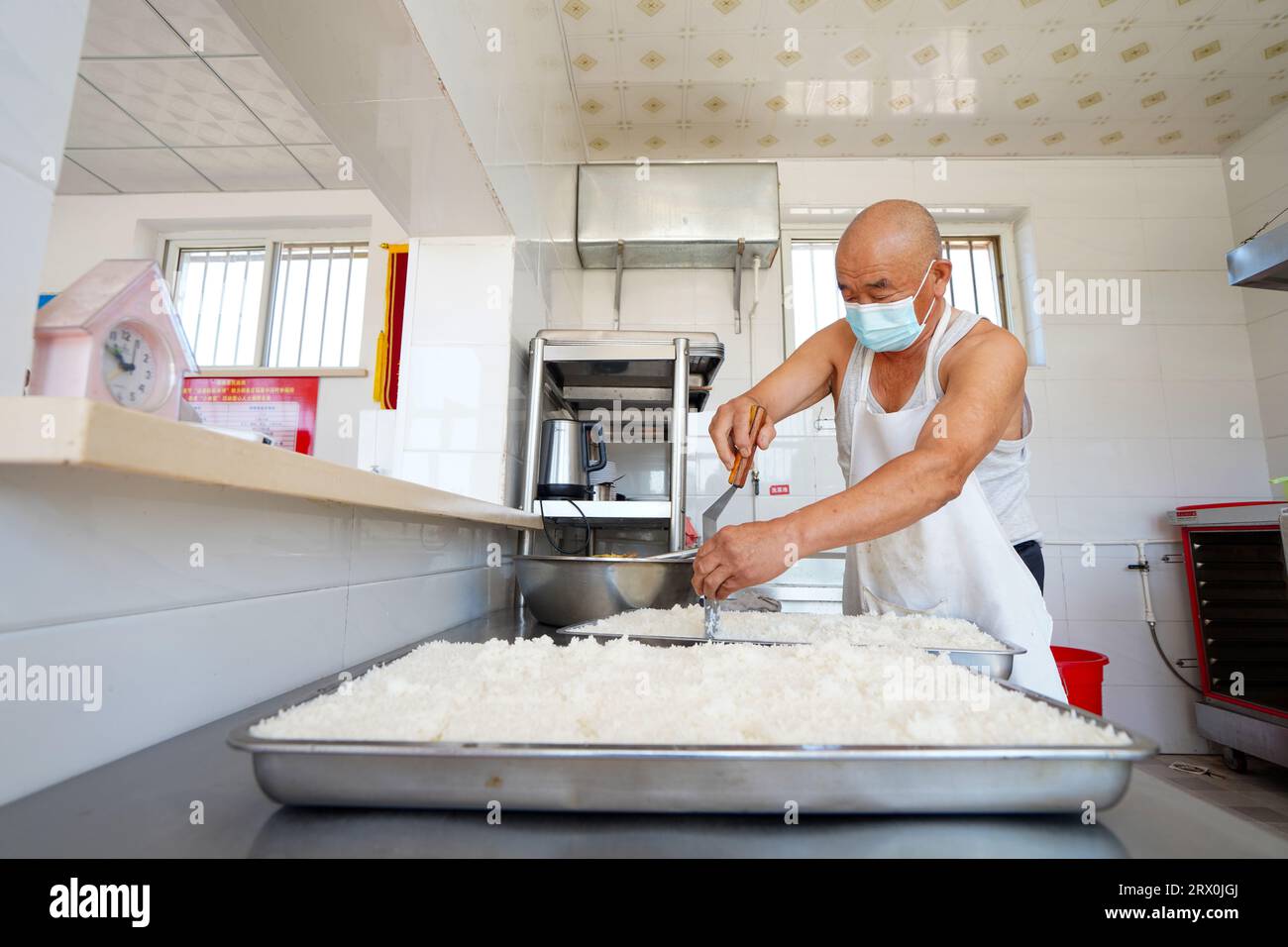 Luannan County, China - September 1, 2022: The kitchen staff are ...