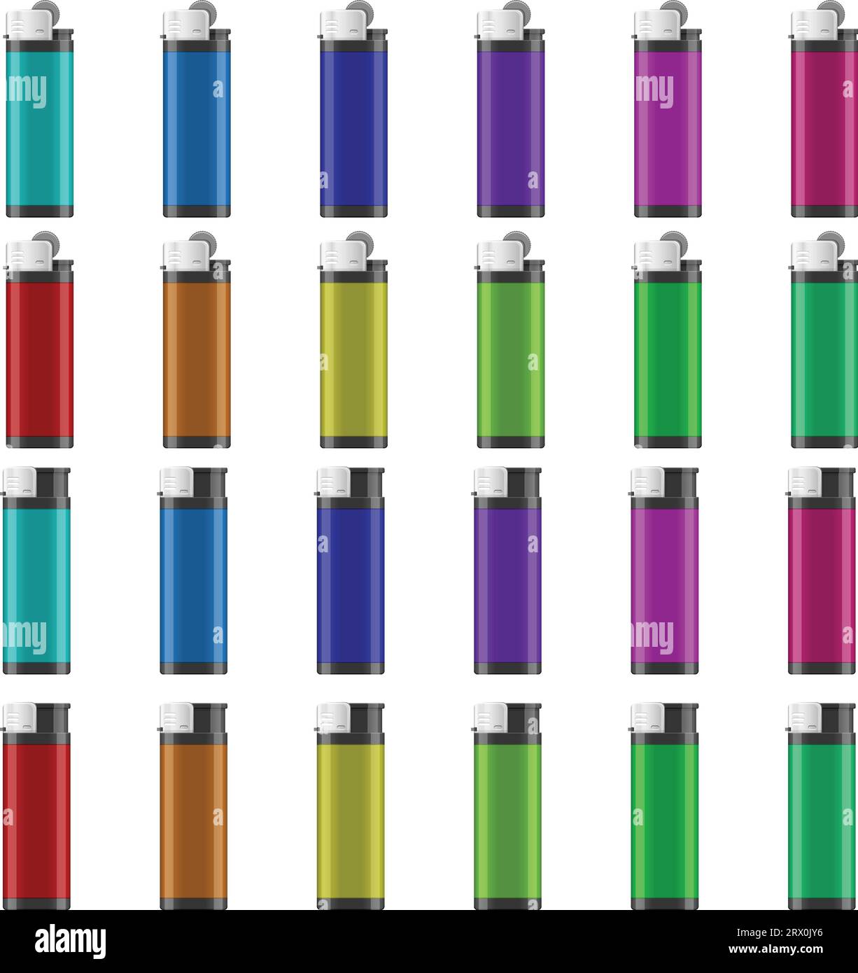 Layered vector illustration of Lighter with different color Stock ...