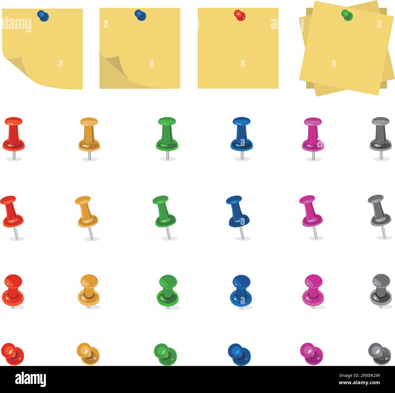 Vector illustration of Note and Pushpin Stock Vector Image & Art - Alamy