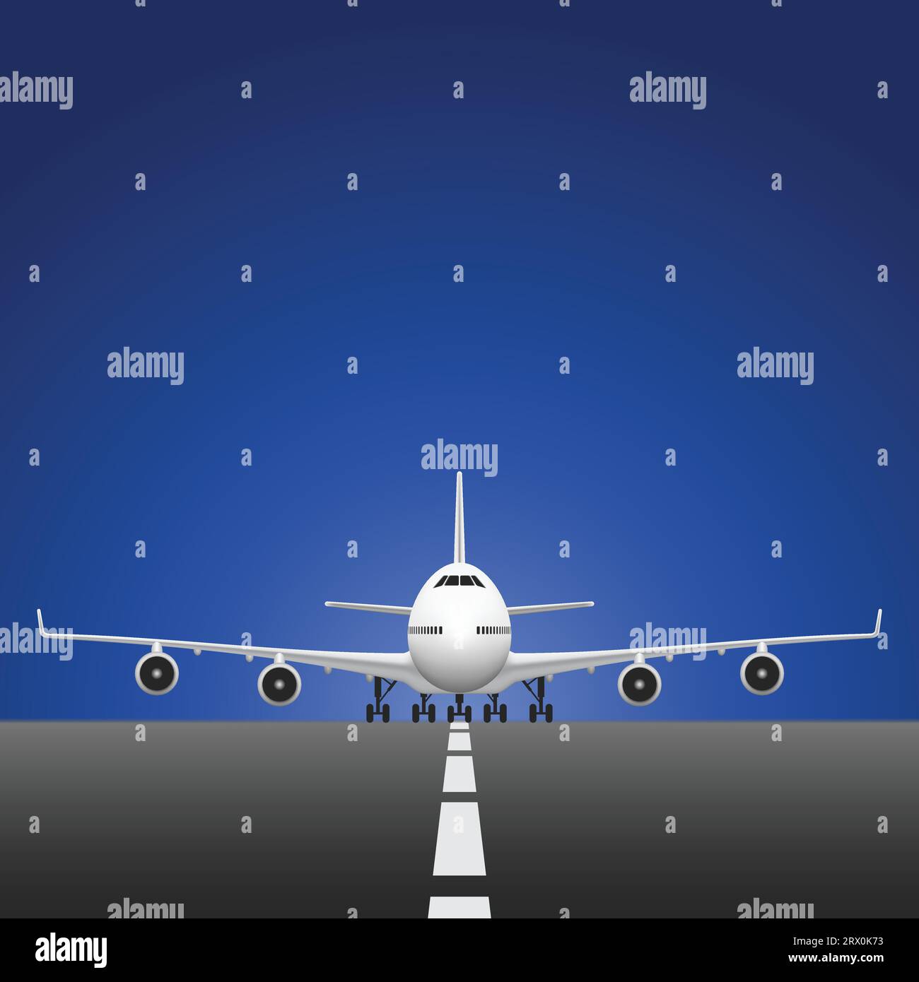 Layered vector illustration of Airplane on Runway Stock Vector Image ...