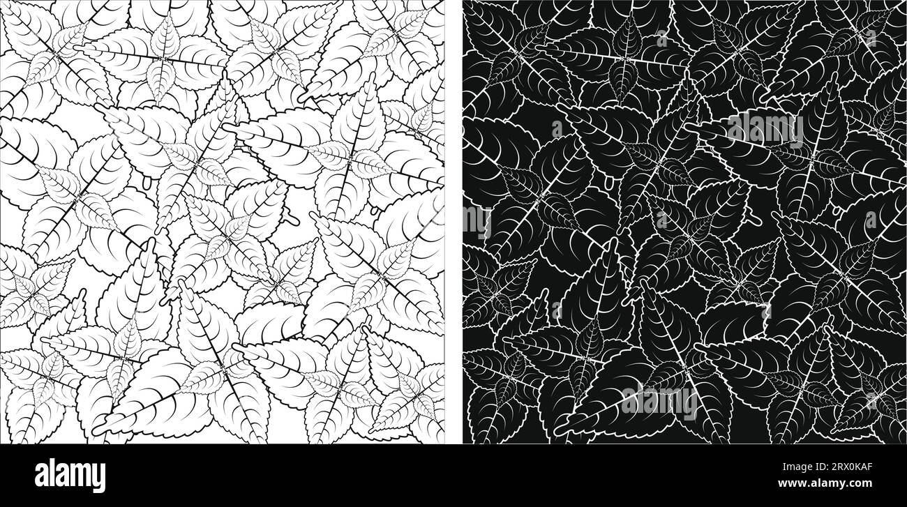 Layered editable vector illustration outline of leaves background Stock ...