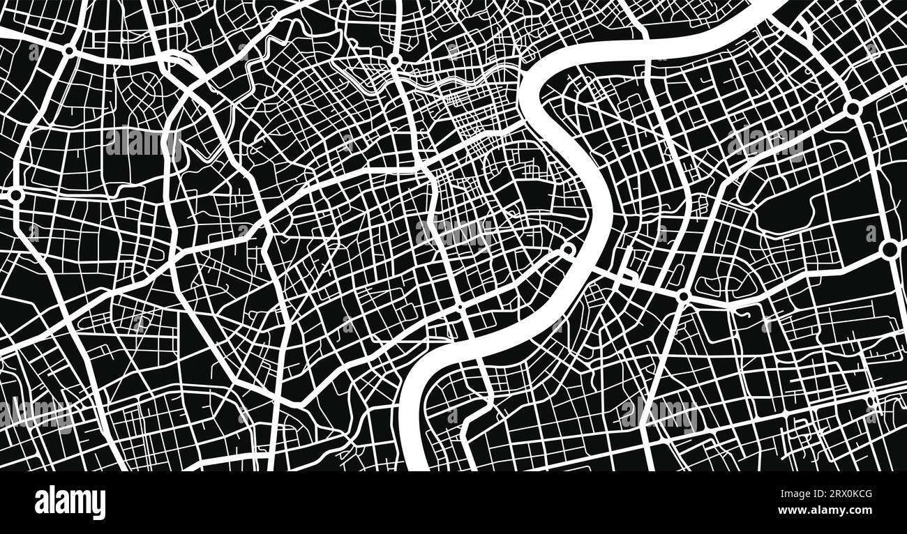 Layered editable vector illustration outline of Shanghai,China Stock ...