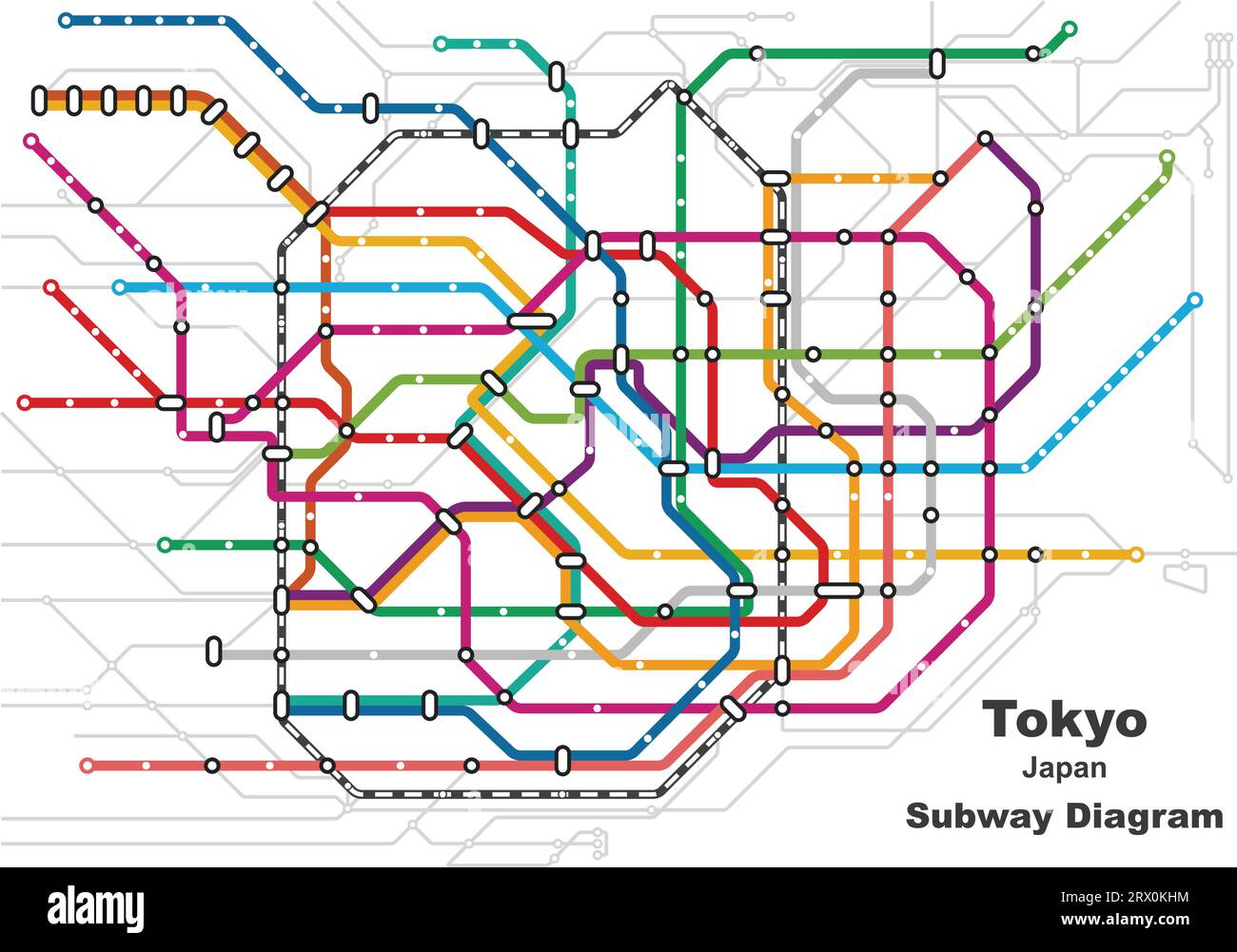 Tokyo subway map Cut Out Stock Images & Pictures - Alamy