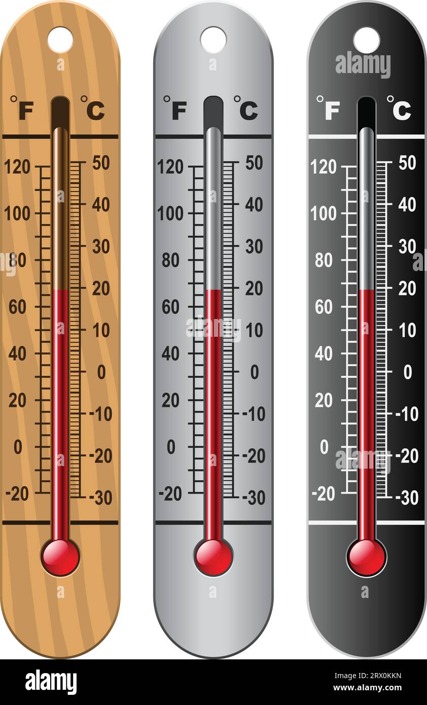 Layered vector illustration of three kinds of Thermometer Stock Vector ...