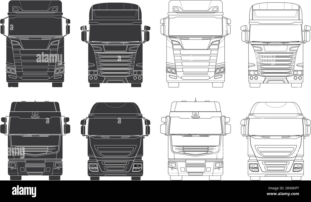 Layered editable vector illustration collection the front outline of ...