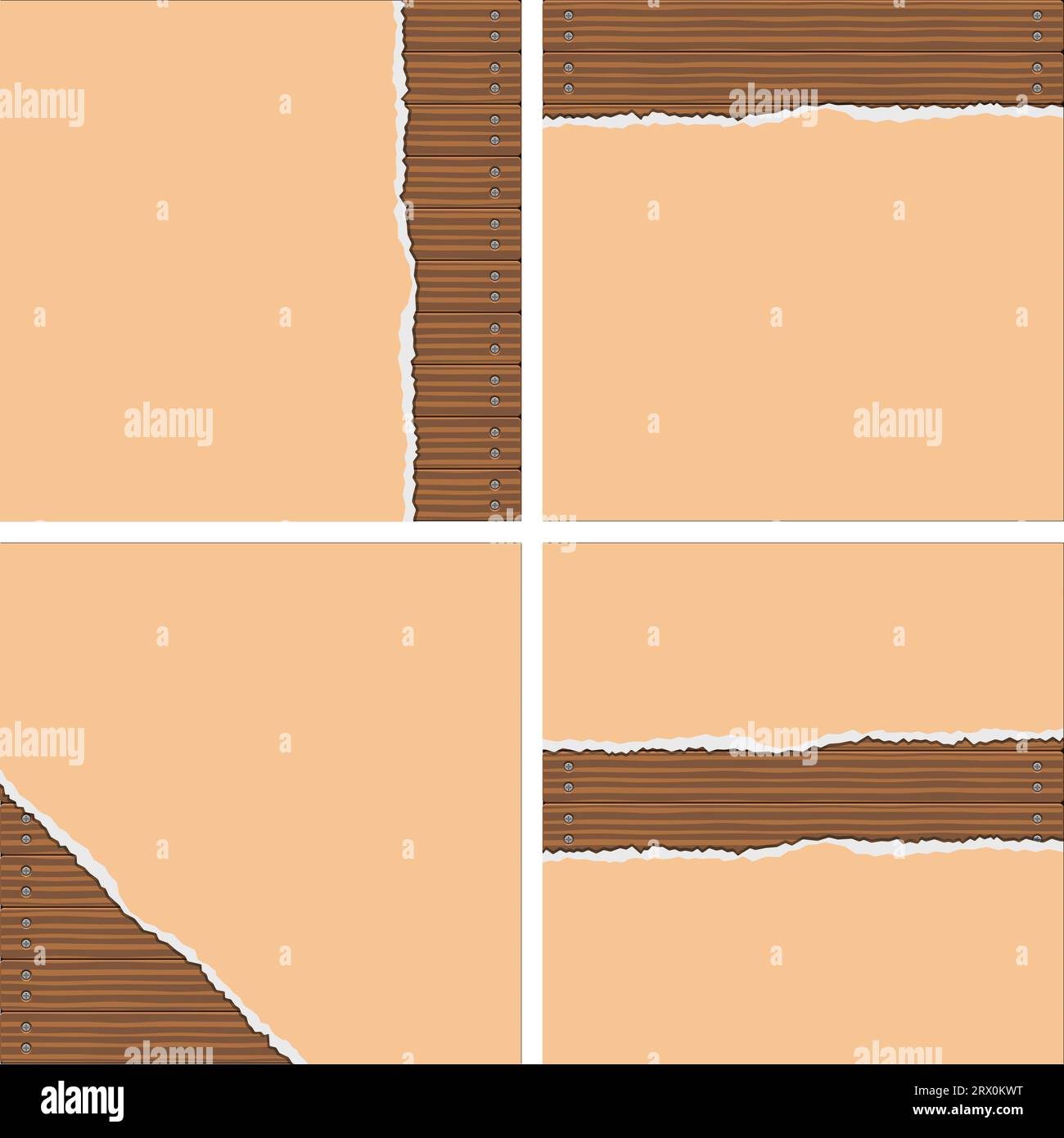 Layered vector illustration of Tear Wallpaper with Board Wall ...