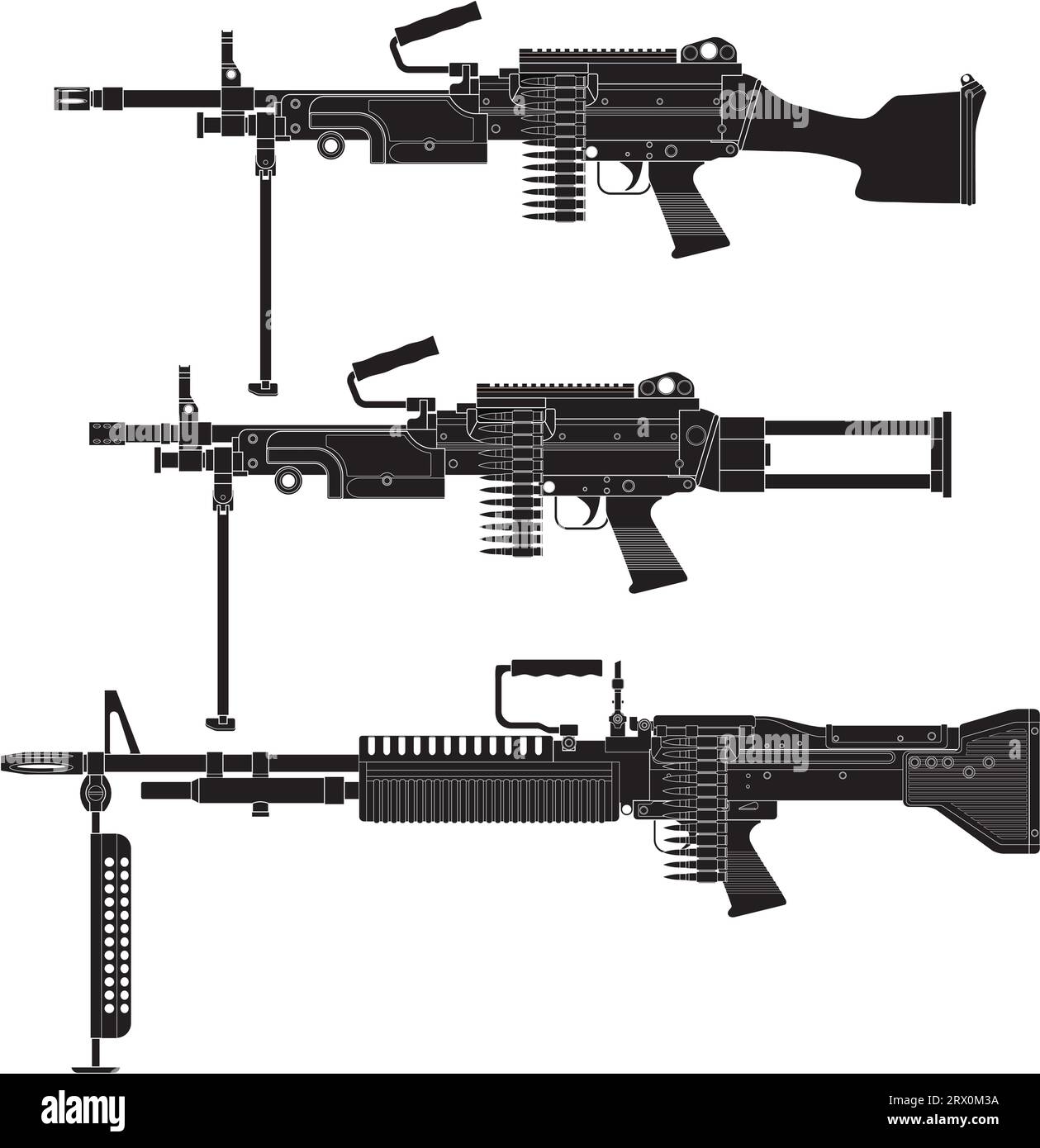 Layered vector illustration of Machine Gun Stock Vector Image & Art - Alamy
