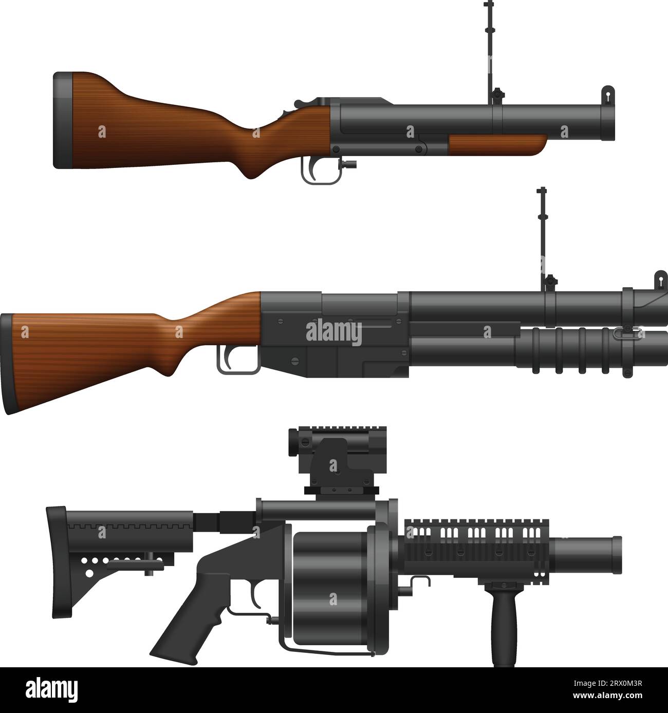 Layered vector illustration of collected Grenade Launcher Stock Vector Image & Art - Alamy