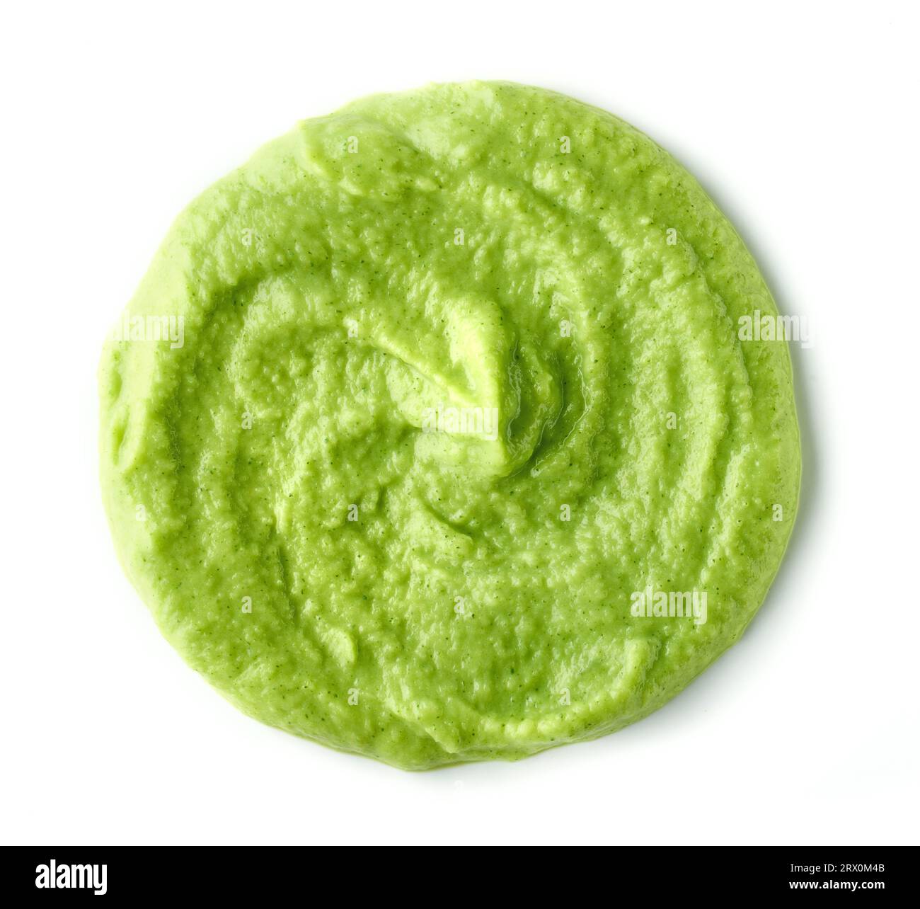 green vegetable puree isolated on white background, top view Stock ...