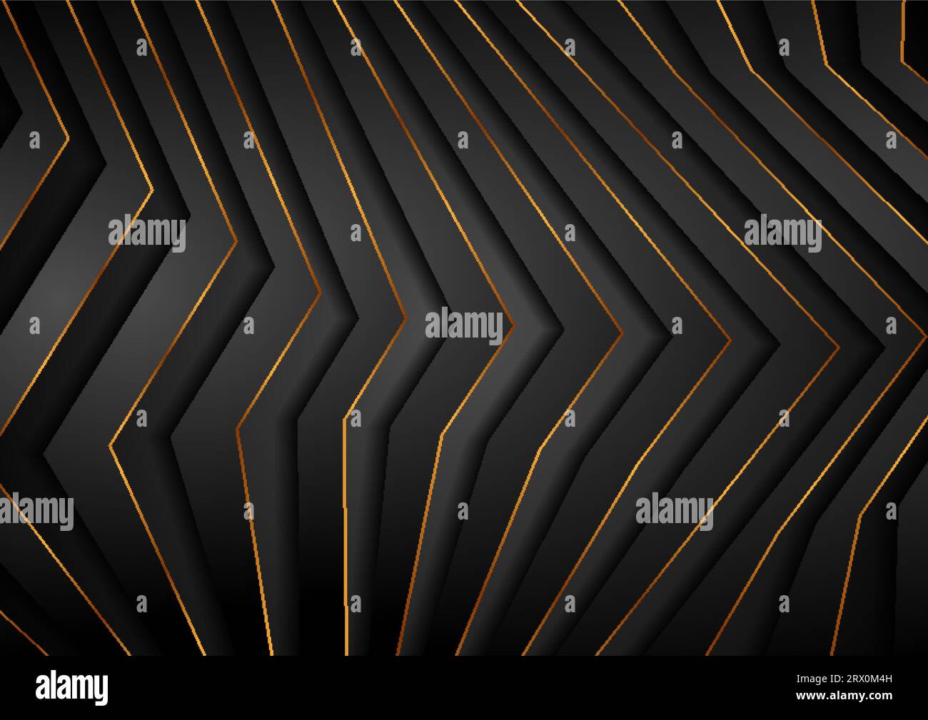 Black and golden refracted stripes pattern abstract luxury background. Vector design Stock ...