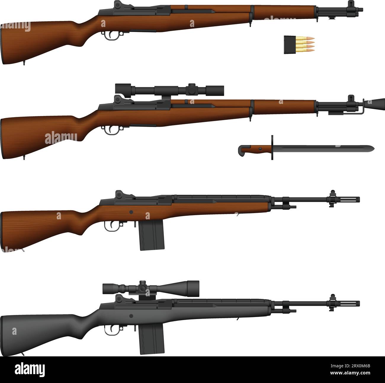 Layered vector illustration of isolated Rifle Stock Vector Image & Art ...