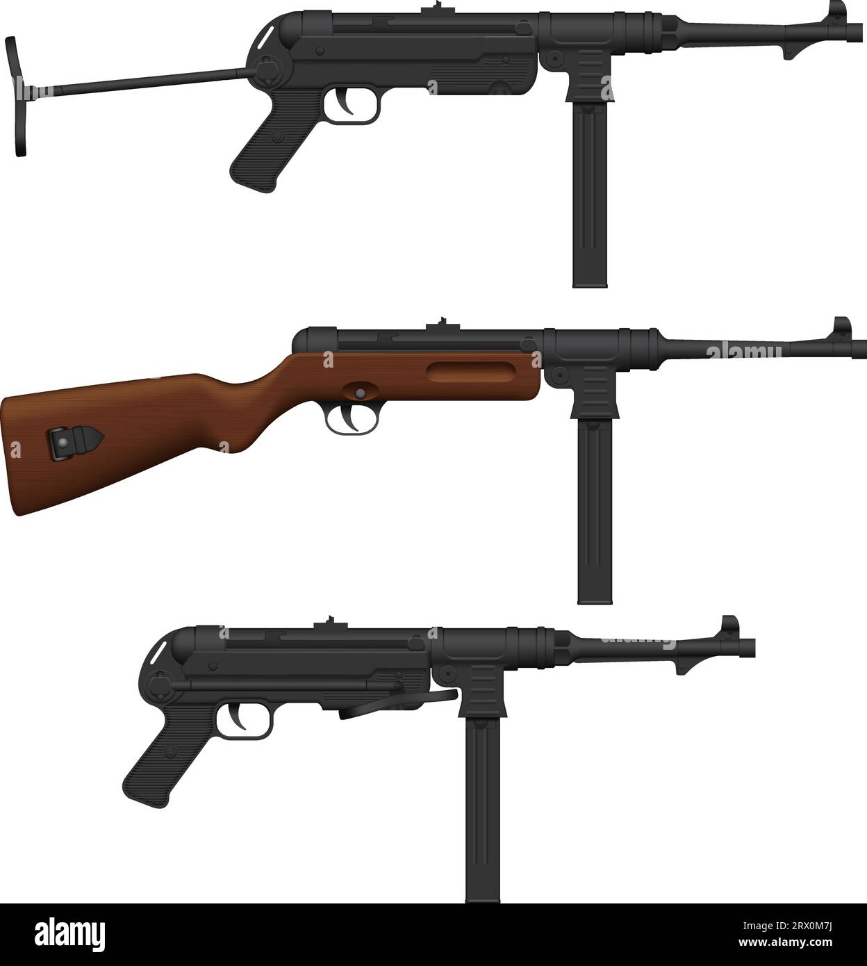 Layered vector illustration of antique Germany Machine Pistol Stock ...