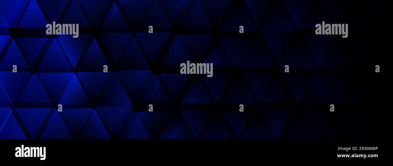 Dark blue technology web banner design with glossy triangles ...