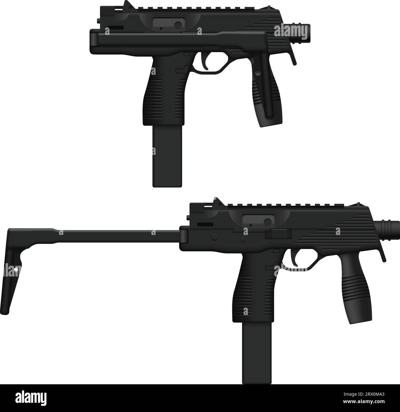 Layered vector illustration of Machine Pistol Stock Vector Image & Art ...