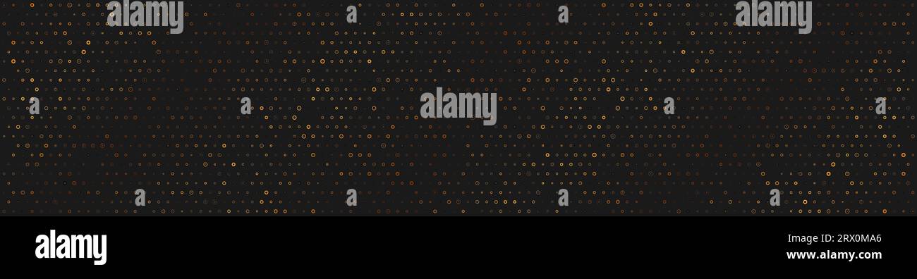 Small golden dots abstract technology web banner design. Bronze geometric futuristic background ...