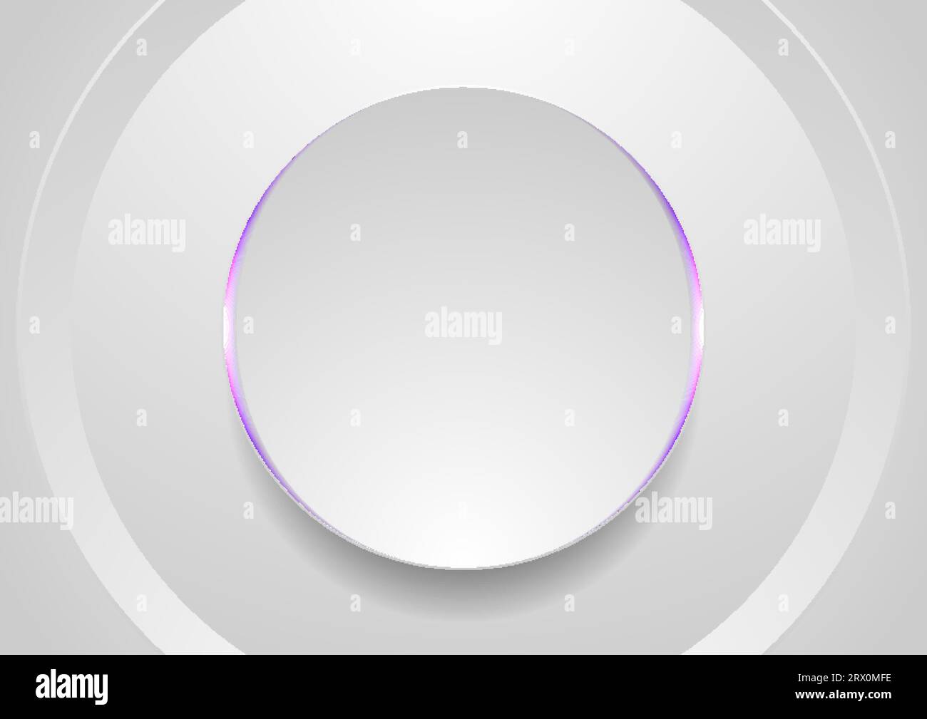 Grey circle with violet light abstract tech background. Vector concept ...