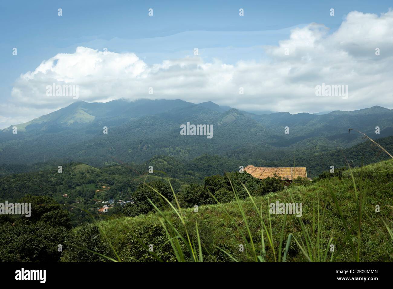 Amazing nature scenery Wayanad Kerala beautiful cloudy sky with green ...