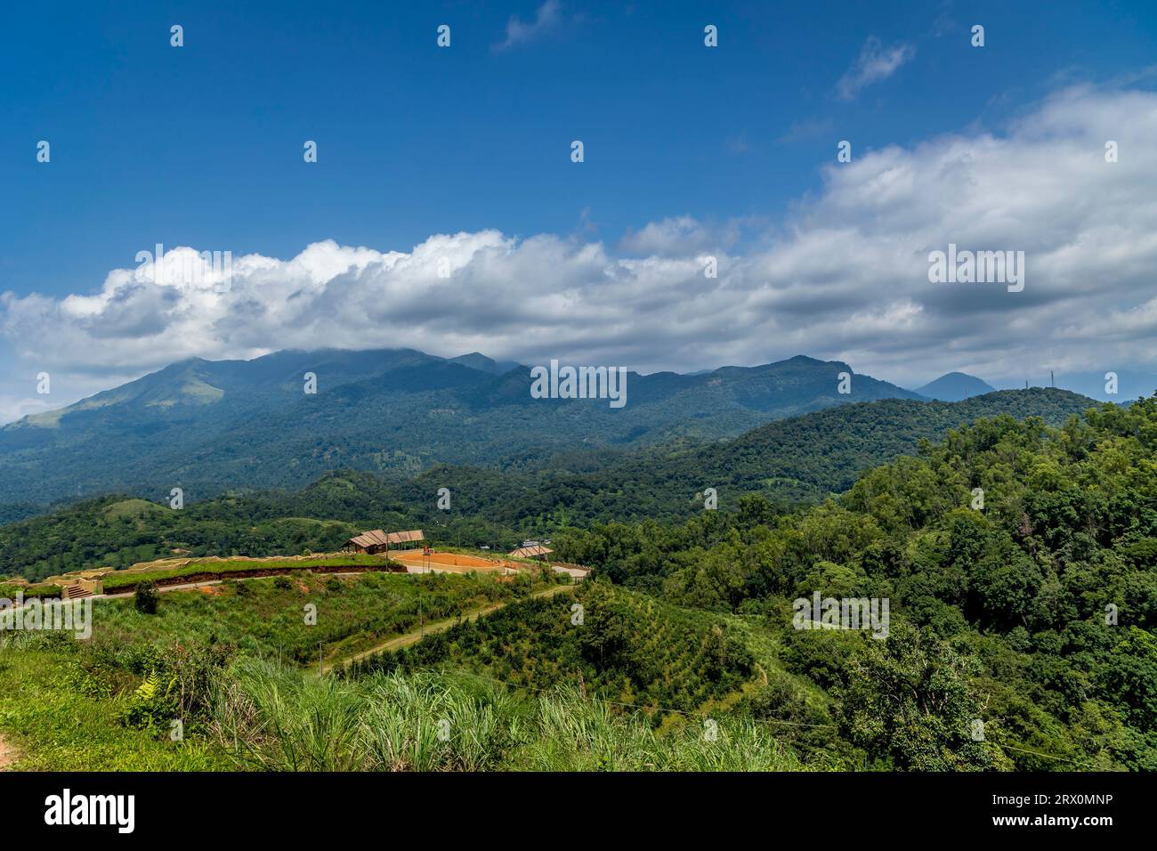 Amazing nature scenery Wayanad Kerala beautiful cloudy sky with green ...