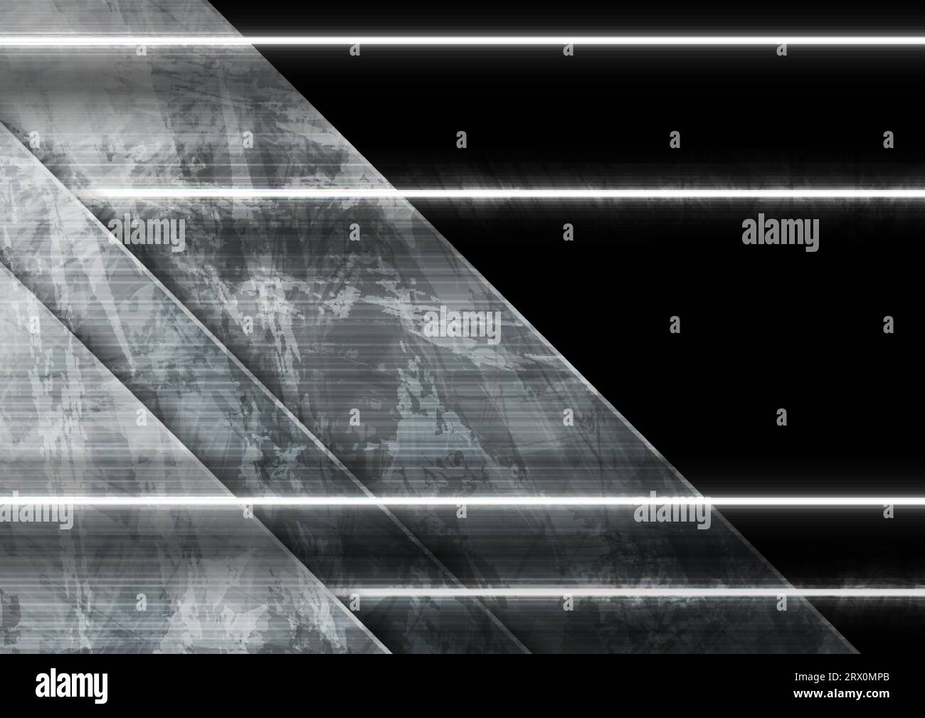 Dark grey tech corporate grunge background with laser neon lines ...