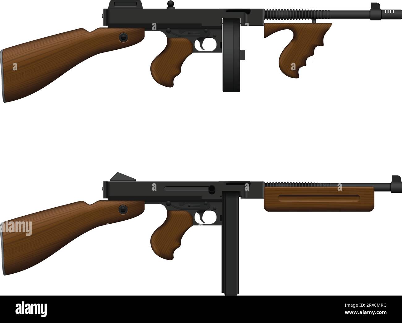 Layered vector illustration of isolated Machine Gun Stock Vector Image ...