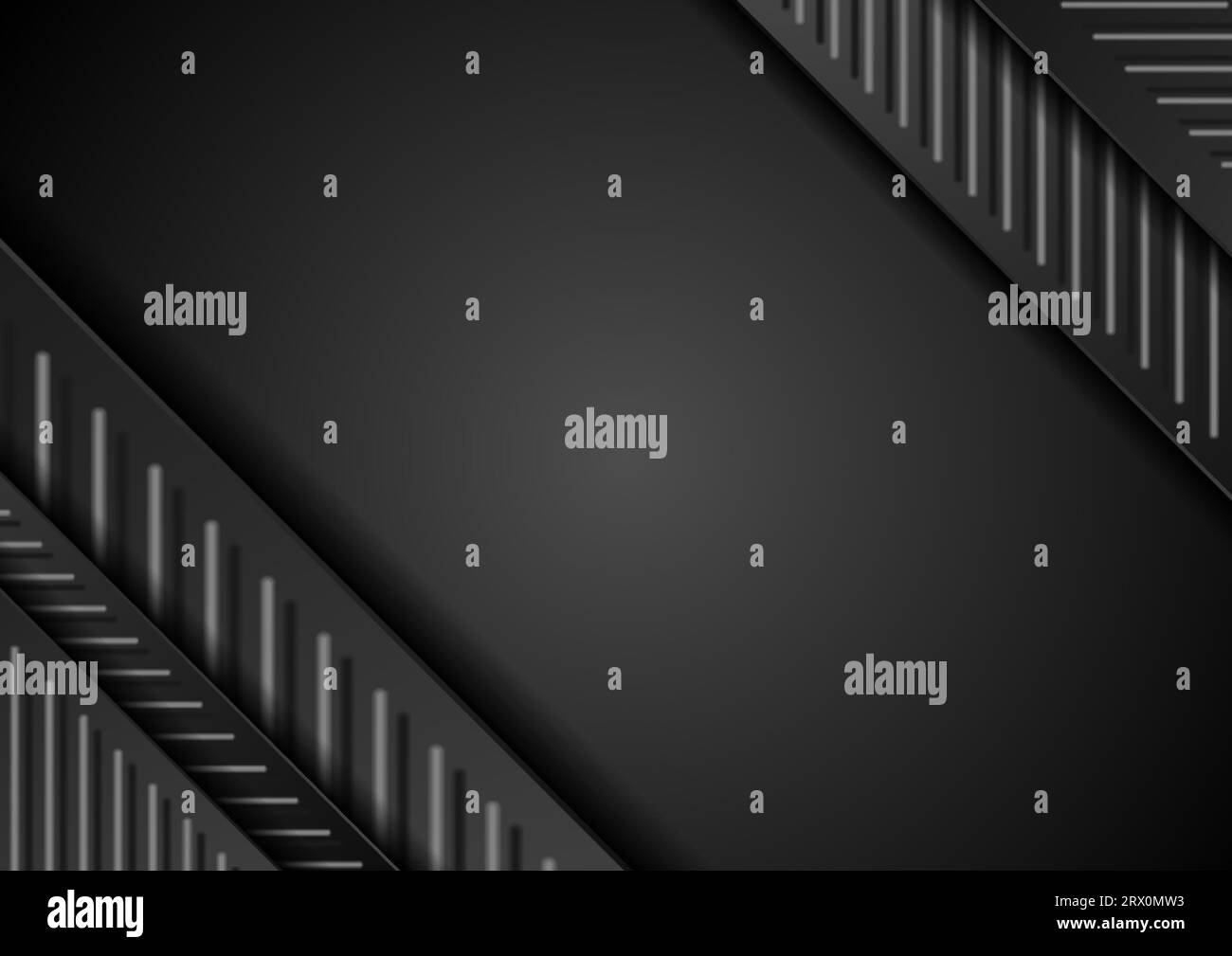 Abstract black corporate graphic design with silver grey stripes and ...