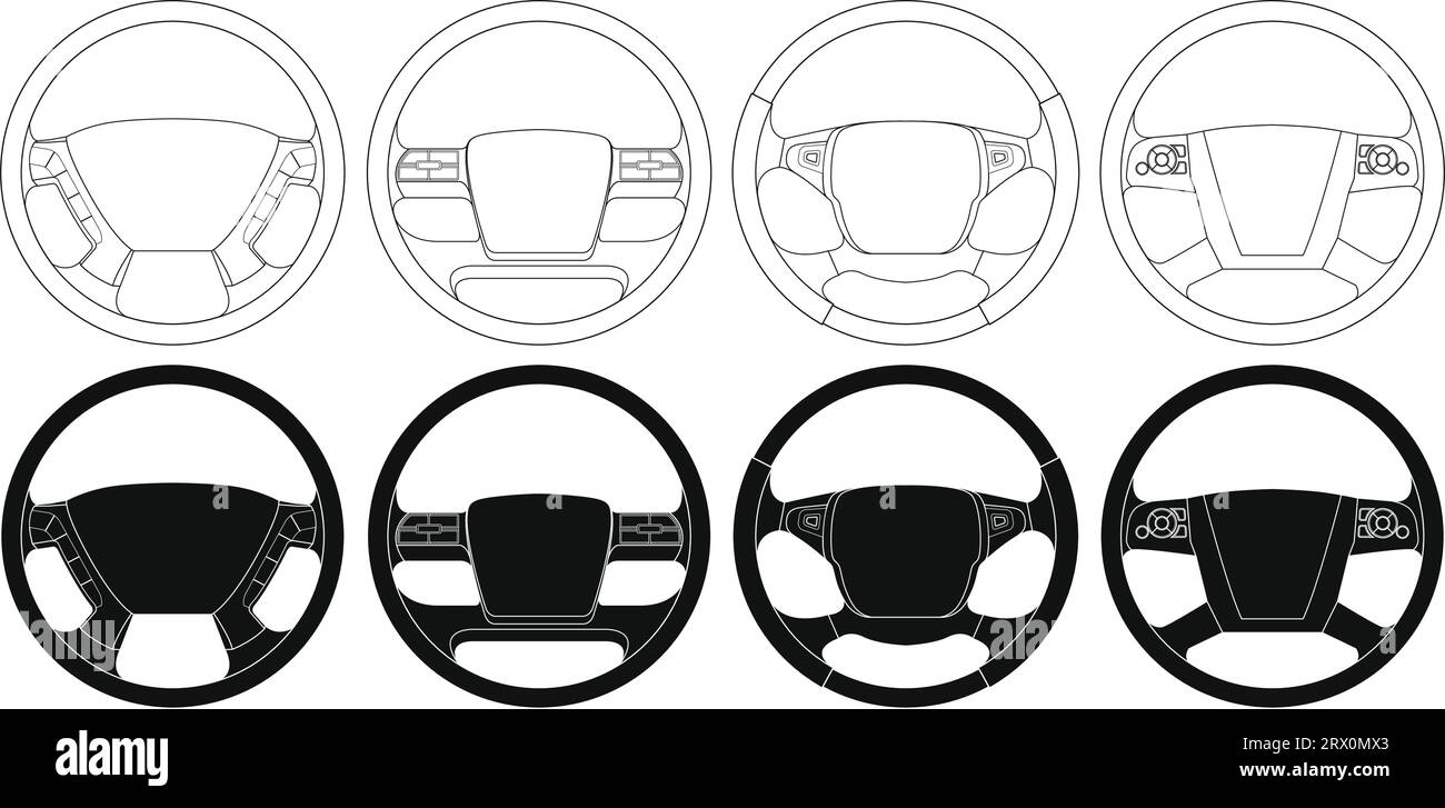 Layered editable vector illustration collection outline of truck ... Layered editable vector illustration collection outline of truck ...