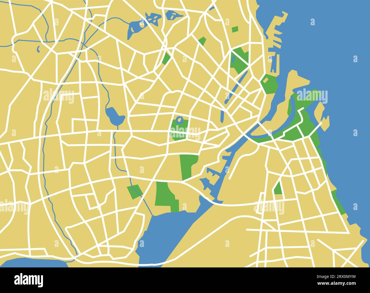 Layered vector illustration map of Copenhagen Stock Vector Image & Art - Alamy