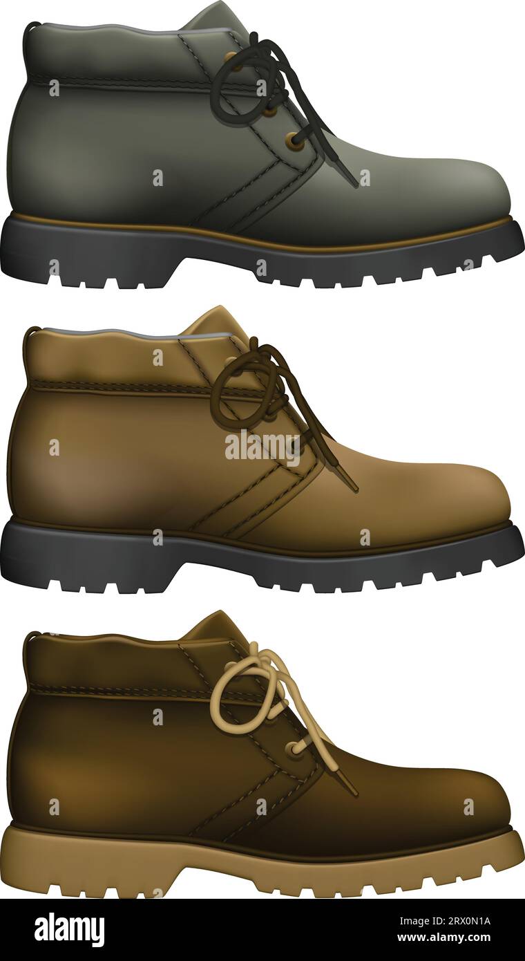 Layered vector illustration of Work Boots with different color Stock ...