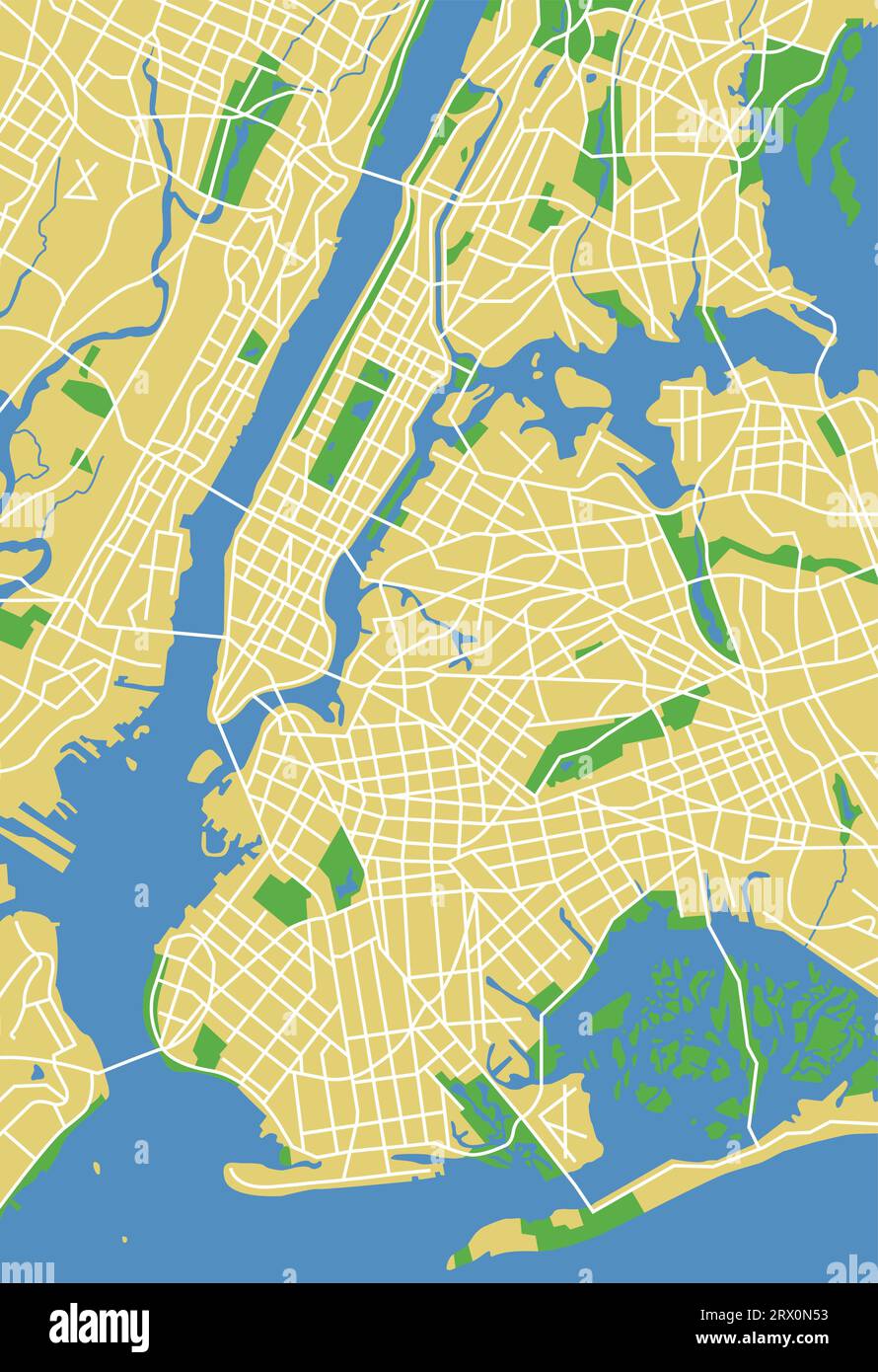 Layered vector illustration map of New York Stock Vector Image & Art ...