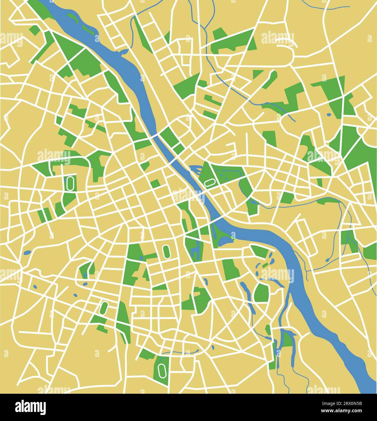 Layered vector illustration map of Warsaw Stock Vector Image & Art - Alamy
